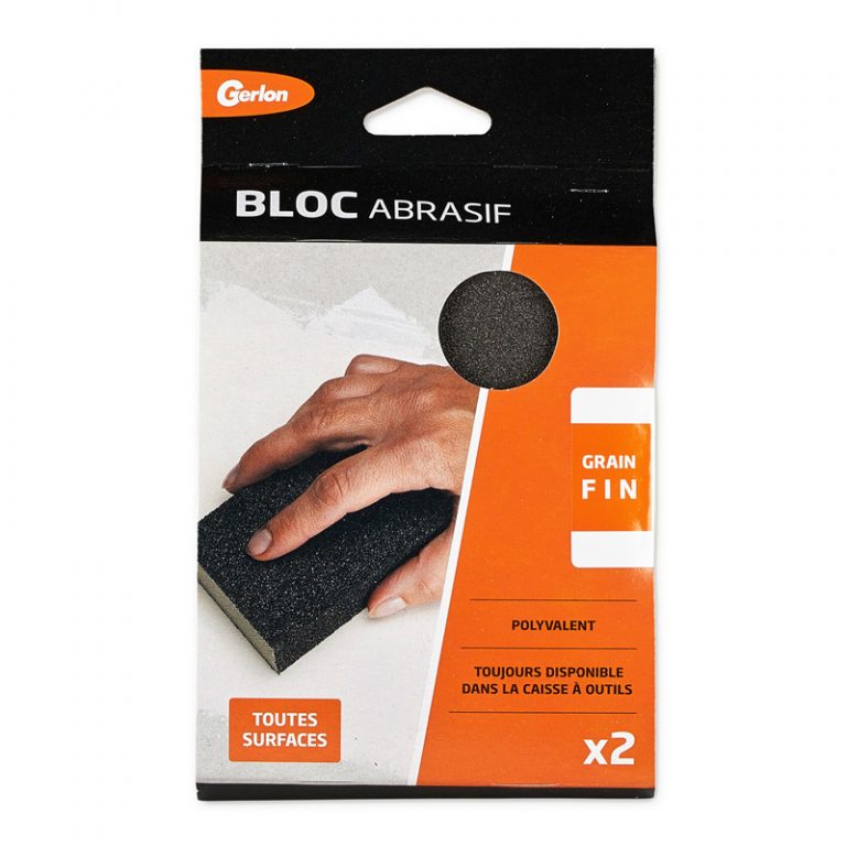 BLOC ABRASIF X 2 - GRAIN FIN - Gerlon Bricolage